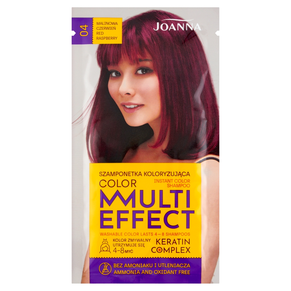 Joanna Multi Effect color Szamponetka koloryzująca malinowa czerwień 04 ...