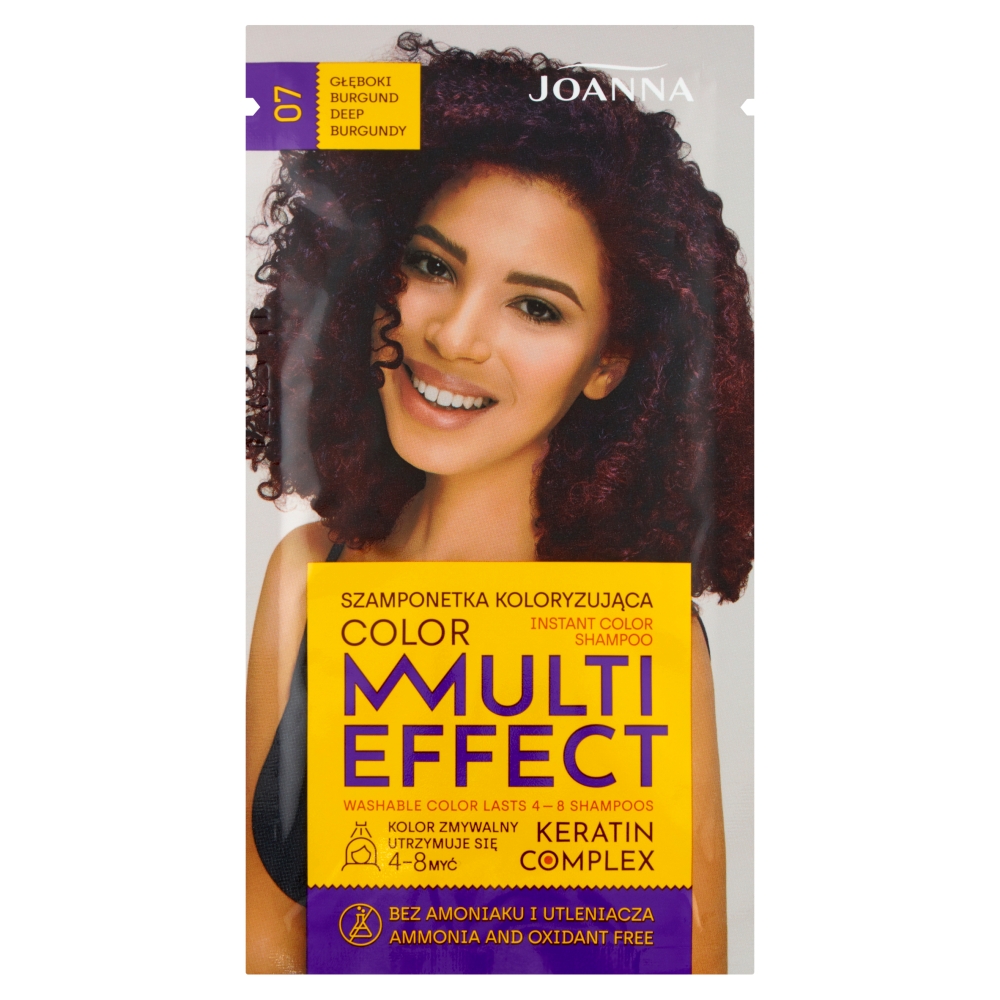 Joanna Multi Effect color Szamponetka koloryzująca głęboki burgund 07 ...