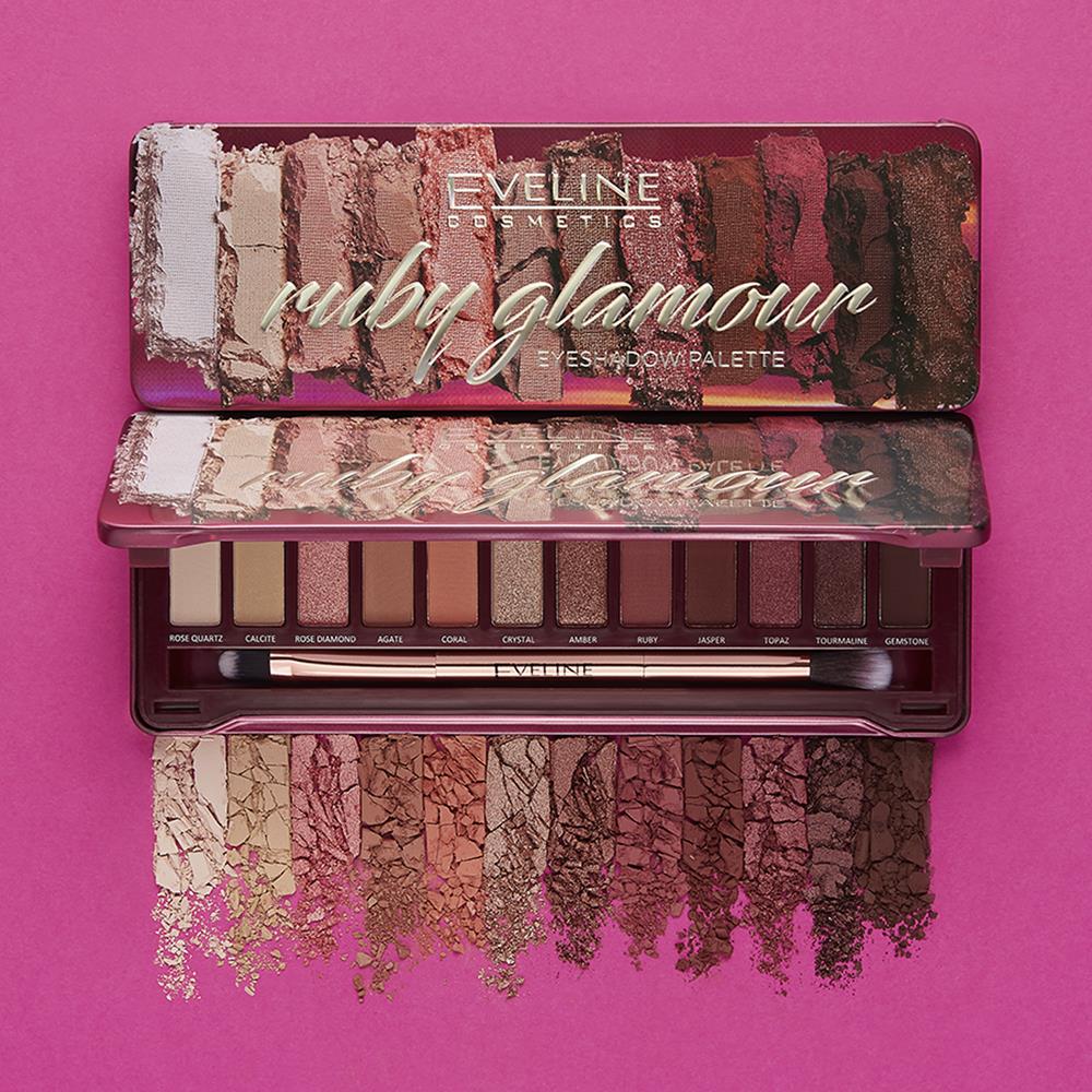 Eveline Ruby Glamour, paleta cieni 12 do powiek - oryginalne produkty ...