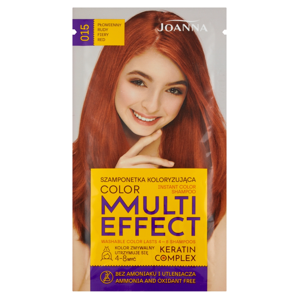Joanna Multi Effect color Szamponetka koloryzująca płomienny rudy 015 ...