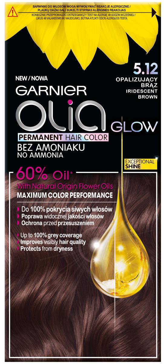 Garnier Olia 5.12 Opalizujący brąz, farba do włosów bez amoniaku, 60% olejków | PRODUKT WYCOFANY ...