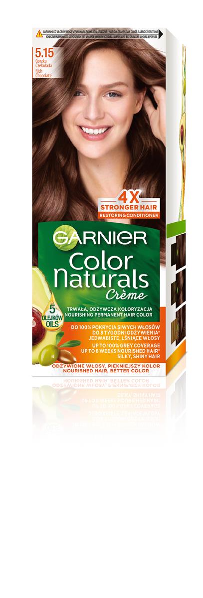 Garnier Color Naturals 5.15 Gorzka czekolada, odżywcza farba do włosów ...