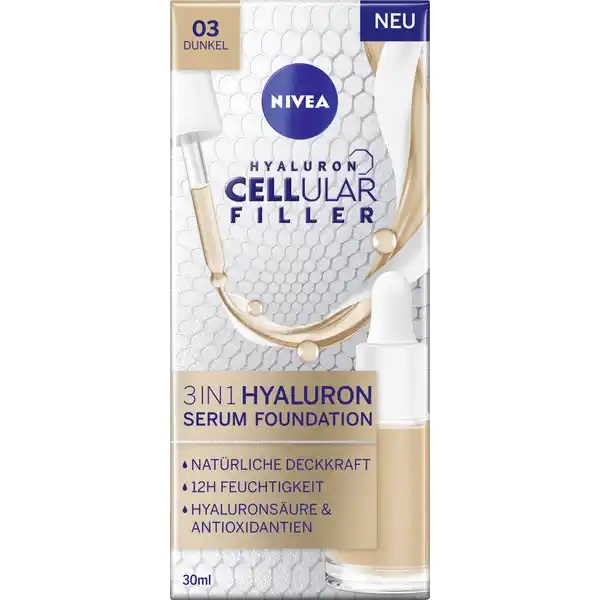 Nivea Cellular Filler 3in1 Hyaluron Serum Foundation podkład do twarzy ...